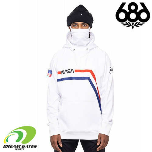 【楽天市場】686【22/23・BONDED FLEECE PULLOVER HOODY：NASA WHITE】シックスエイトシックス ロク ...