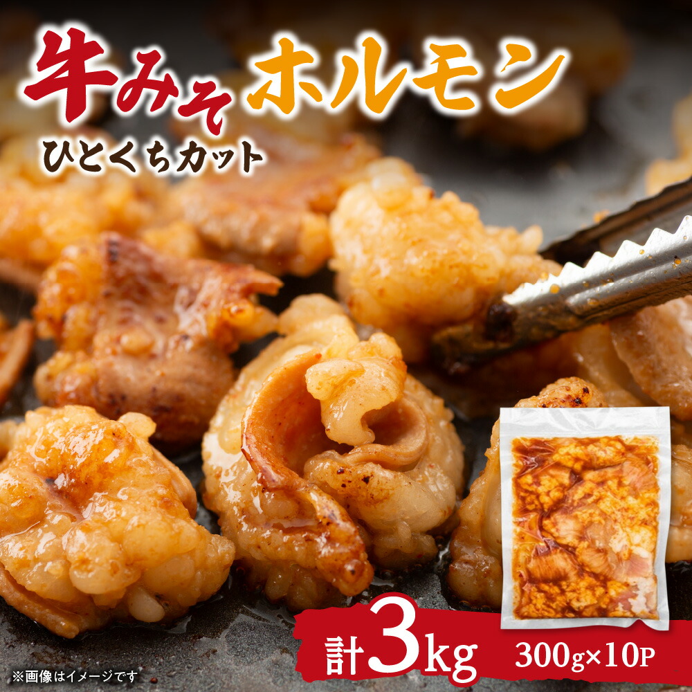 【楽天市場】【ふるさと納税】 牛みそホルモン 300g×10パック 計3kg 一口サイズ 食べやすい 小分け 牛ホルモン シマチョウ 味付き 味噌 ホルモン 焼肉 BBQ おつまみ おかず ...