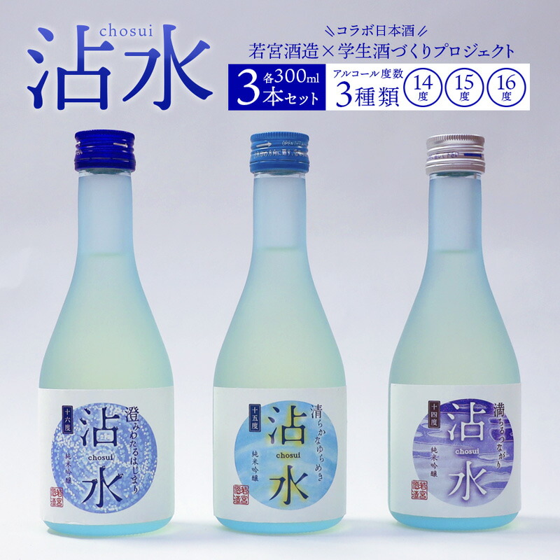 【楽天市場】【ふるさと納税】日本酒 沾水（Chosui）3本セット（14度・15度・16度 各300ml）【 日本酒 酒 若宮酒造 贈り物 ...