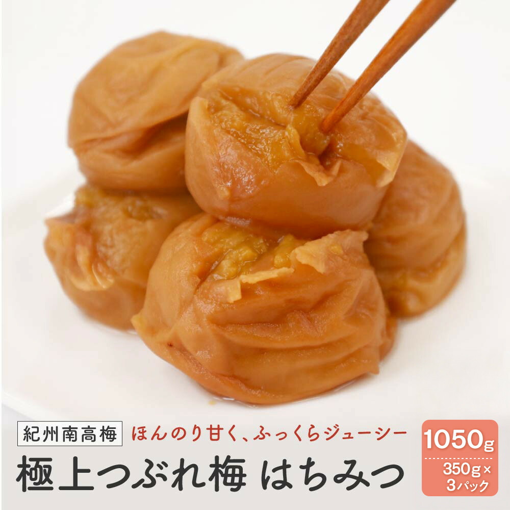 【楽天市場】【ふるさと納税】紀州南高梅 極上つぶれ梅 はちみつ（350g×3個）塩分約8％ | 白浜町 紀州南高梅 極上 つぶれ梅 はちみつ梅 ...