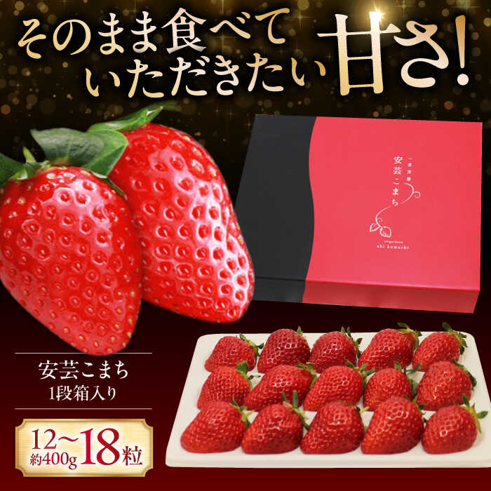【楽天市場】【ふるさと納税】【12月～3月20日順次発送】水素水で育ったいちご「安芸こまち」1段箱入り（約400g）（12粒～18粒入） 低 ...