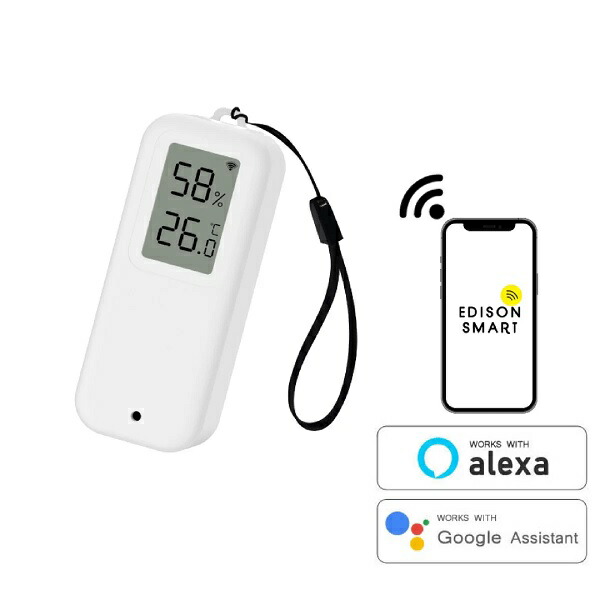 【楽天市場】(Edison Smart) エジソンスマート 温度湿度センサー（Wi-Fi） IP65 防水タイプ DTS-TH13WH【送料 ...