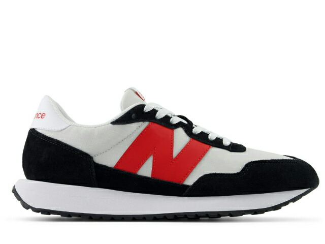【楽天市場】ニューバランス スニーカー メンズ MS237 new balance ブラック レッド MCR ビッグNロゴ 靴：ブーツと ...