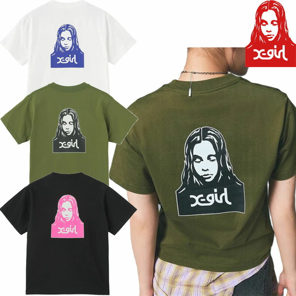 【楽天市場】エックスガール X-girl FACE S/S TEE フェイス 定番 シンプル ロゴ バックプリント 半袖 Tシャツ レディース ...