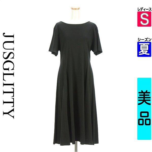 【楽天市場】ジャスグリッティー JUSGLITTY ワンピース チュニック レディース 夏 半袖 ブラック S 半袖ロングワンピース 【中古 ...