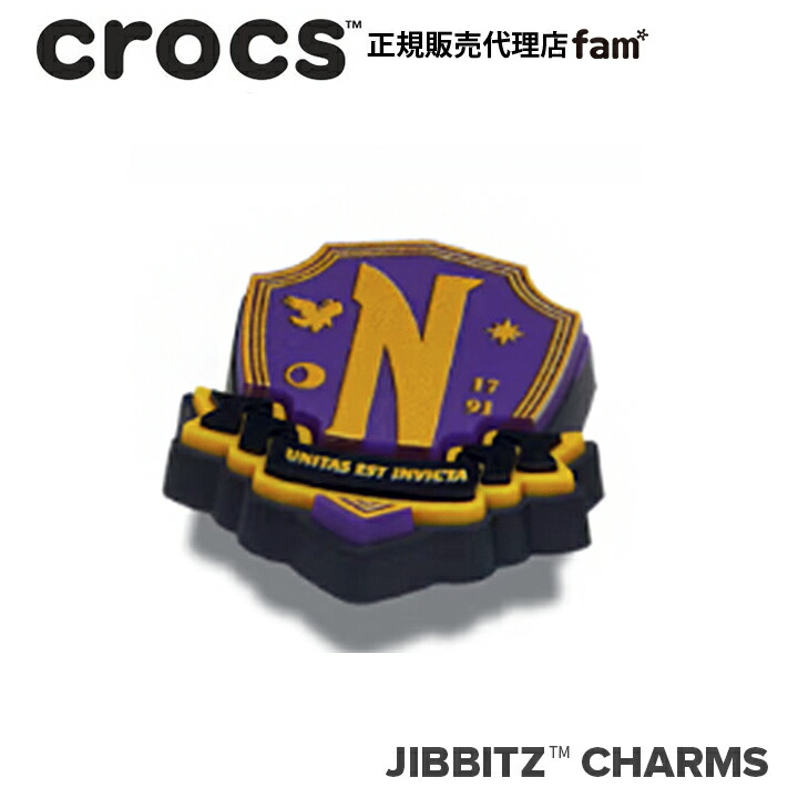【楽天市場】クロックス アクセサリー【jibbitz ジビッツ】Wednesday Nevermore Badge/「ウェンズデー」ネバーモア ...