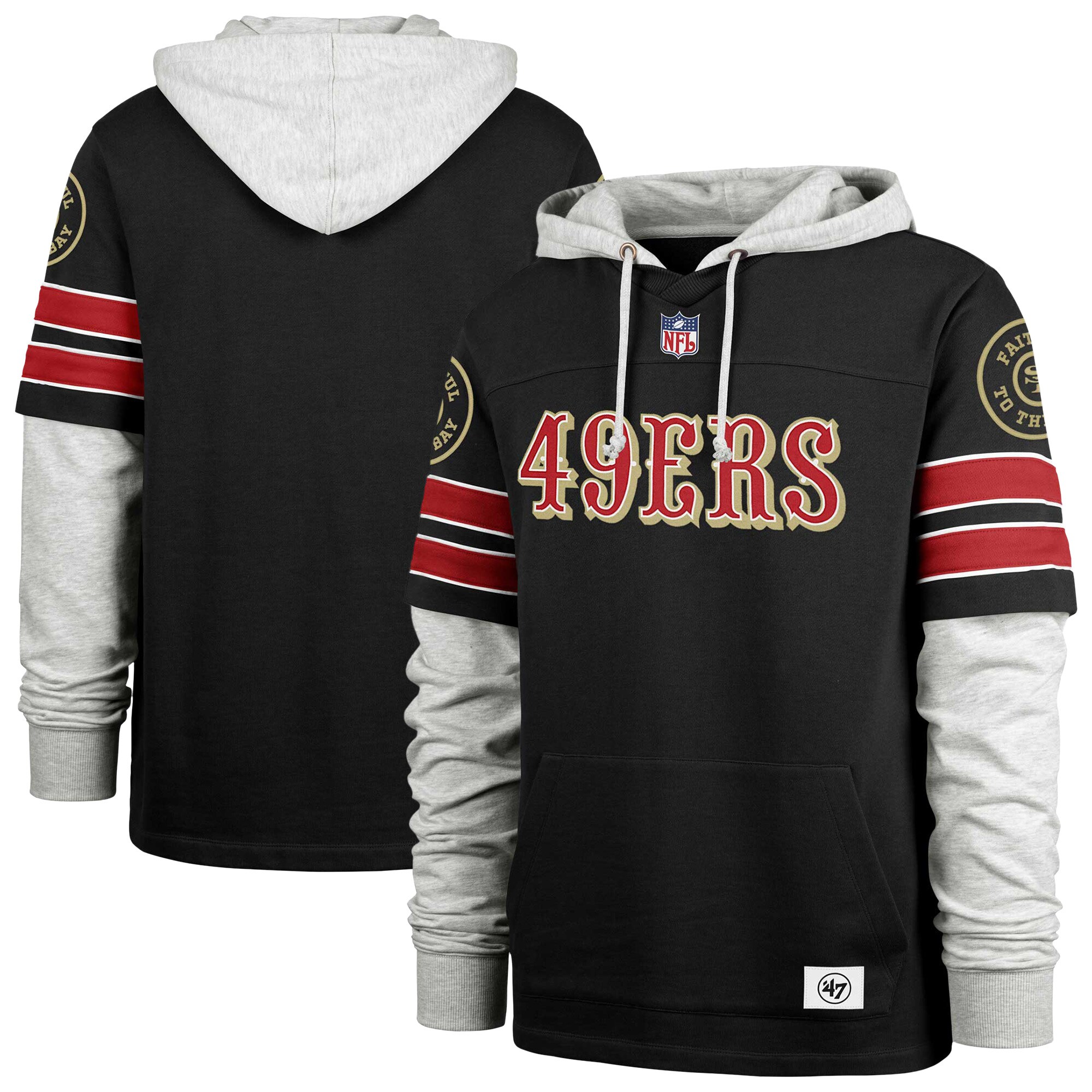 【楽天市場】【公式グッズ】NFL 49ers プルオーバー パーカー '47 メンズ ブラック (24 Mens NFL 49ers FTTB ...