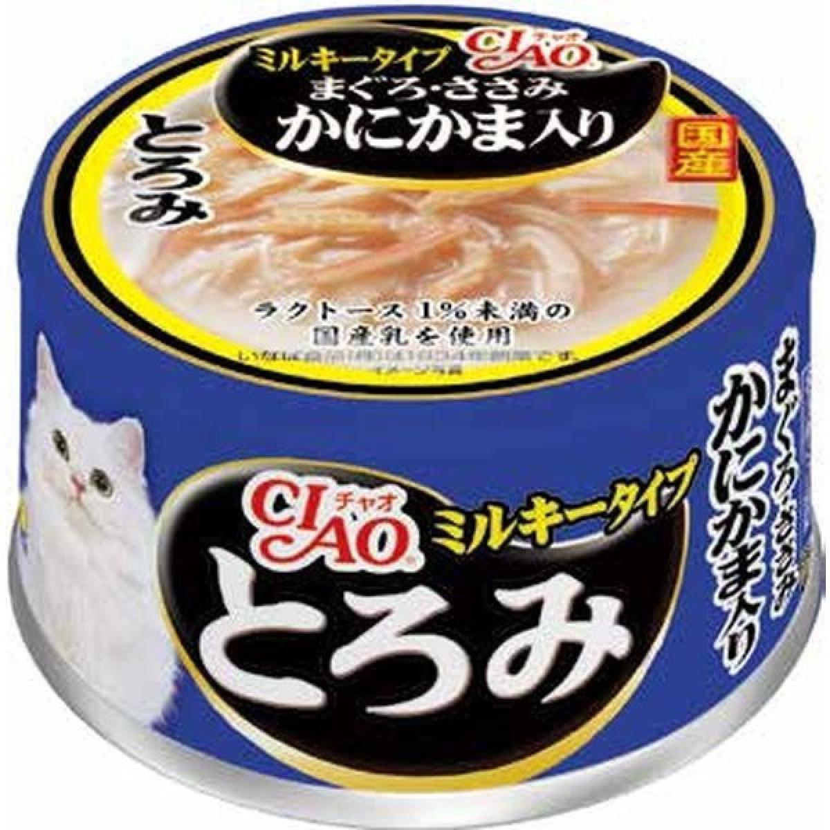 【楽天市場】いなば CIAO チャオ とろみ ミルキータイプ まぐろ・ささみ・かにかま入り 80g 缶 缶詰 ウェットフード キャットフード ...