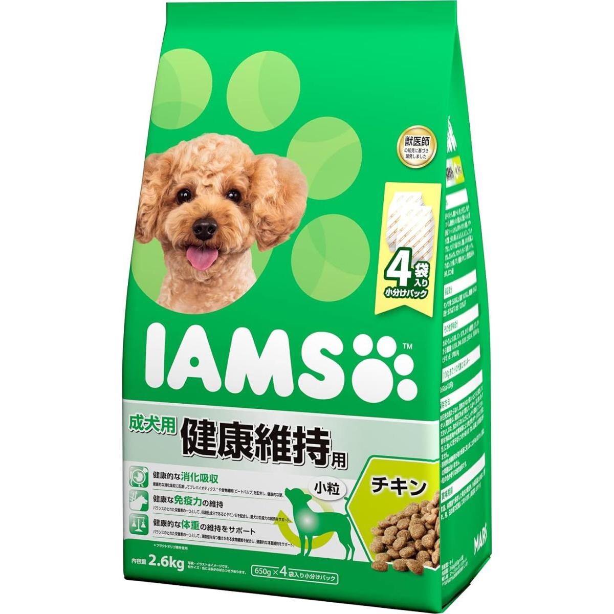 【楽天市場】アイムス (IAMS) 成犬用 健康維持用 チキン 小粒 2.6kg (650g×4袋) ドッグフード ドライフード 総合栄養食 ...