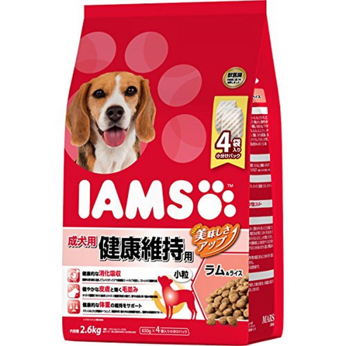 【楽天市場】アイムス (IAMS) 成犬用 健康維持用 ラム&ライス 小粒 2.6kg (650g×4袋) ドッグフード ドライフード 総合 ...