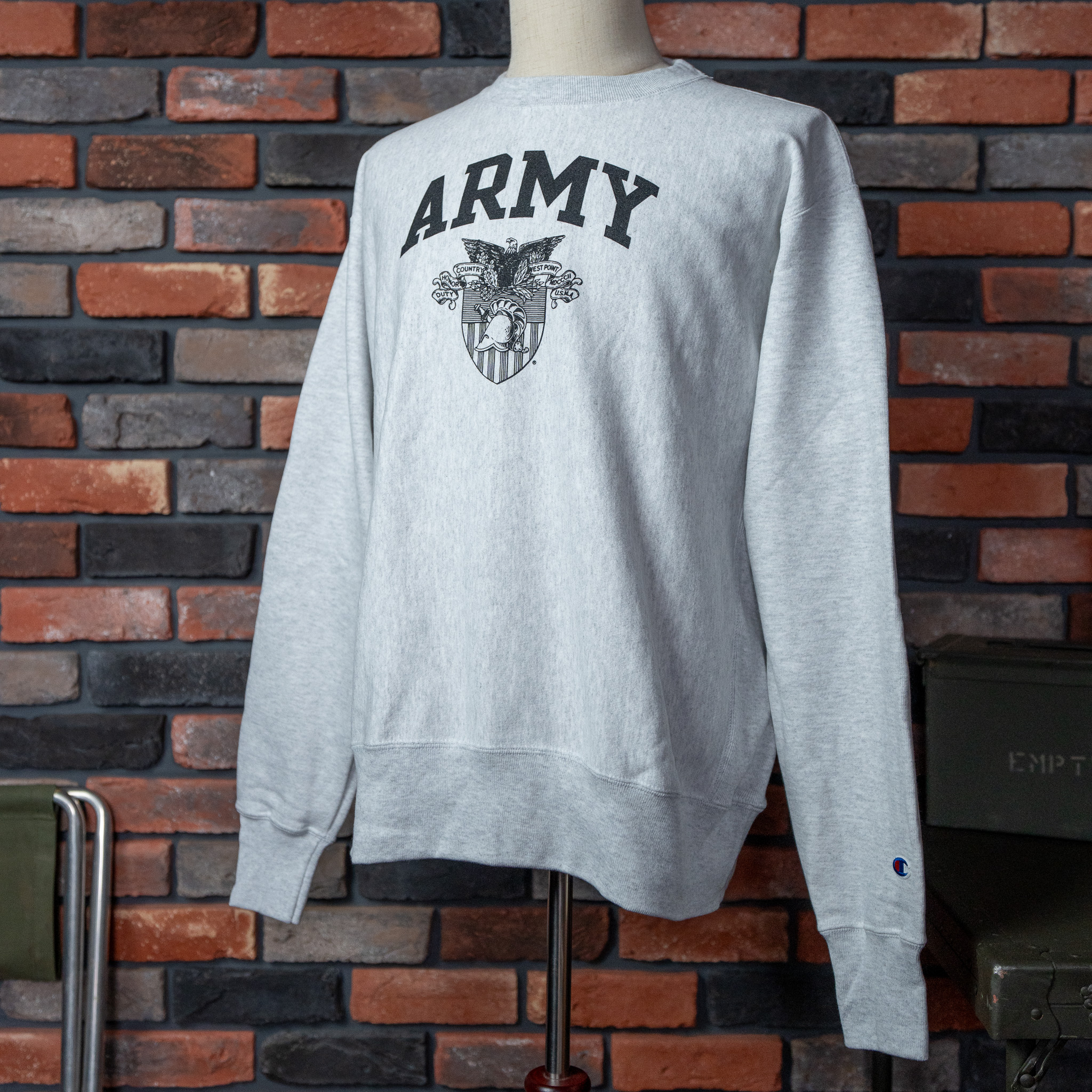 【楽天市場】【OPEN記念セール中】 チャンピオン Champion リバースウィーブ USA企画 ASH クルーネック 新品 メンズ トレーナー US ARMY M L XL 12oz ...