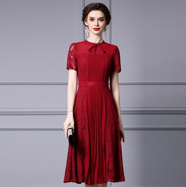 【楽天市場】パーティドレス ♪セレブファッション Aラインワンピース 夏新作 半袖 レース切替 スマート見えの優秀アイテム 他と被らない 大人 ...