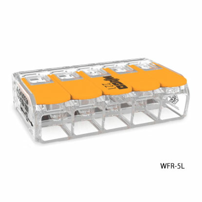 【楽天市場】ユーボン WFR-5L-5P（5個入）ワンタッチコネクター 差込線数5本 適合電線：単線φ1.6、φ2.0、φ2.6：FAUbon 楽天市場店