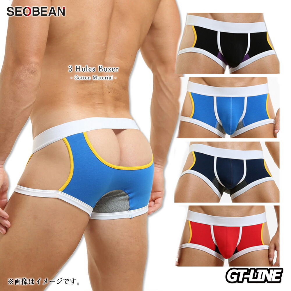 【楽天市場】3ホール シアー ボクサー セクシー 前閉じ コットン メンズ 男性 セクシー 下着 ローライズ トランクス 綿 もっこり マッチョ プリケツ GT-LINE Favolic ...
