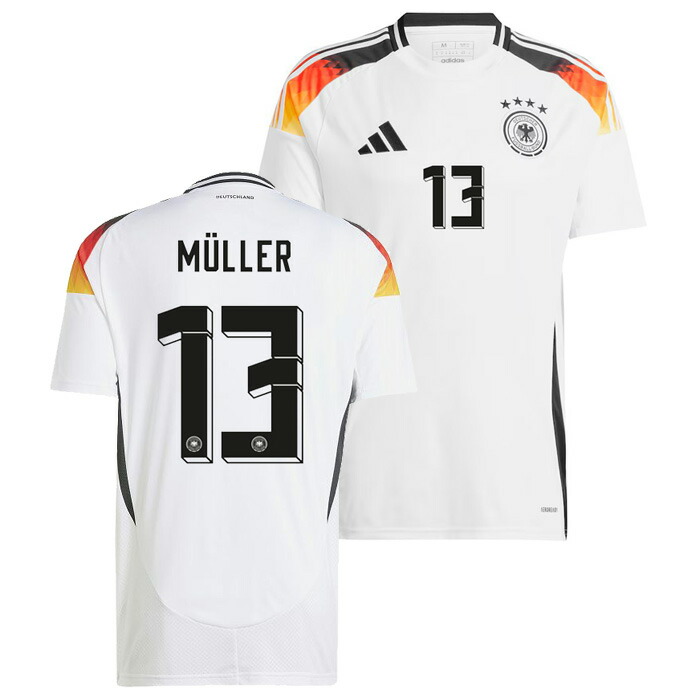 【楽天市場】 ドイツ代表 2024 ホーム 半袖 ユニフォーム No.13 ミュラー【adidas/アディダス】【サッカー ウエア レプリカ ...