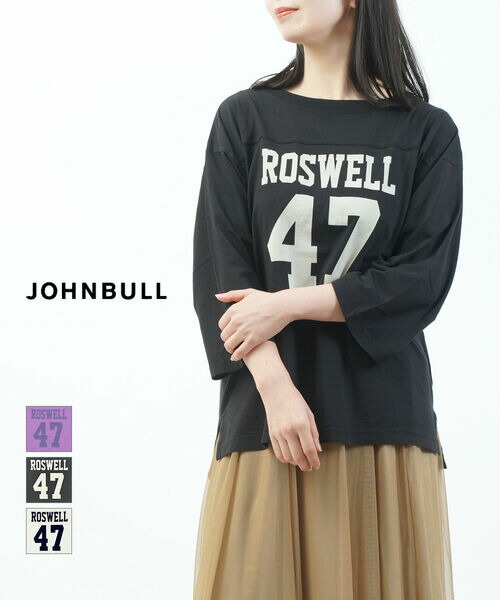 【楽天市場】【3/30~4/1はポイント10倍】【2025年春夏新作】ジョンブル Johnbull Tシャツ カットソー プルオーバー ロゴT トップス 七分袖 半端袖 ゆったり 体型カバー ...