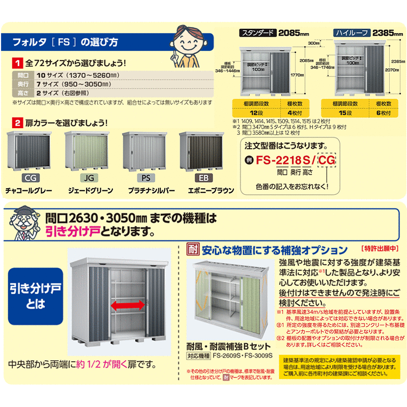 【楽天市場】物置 収納 屋外 中型 引き分け戸 庭 ガーデン イナバ物置【フォルタ 一般型 FS-3018S スタンダード】：エクステリア・ガーデン Feliju