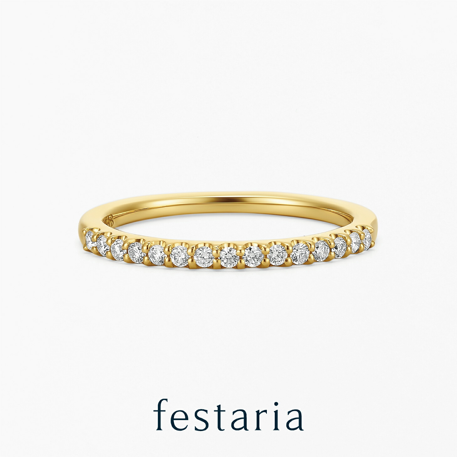 【楽天市場】【 festaria bijou SOPHIA 】 ピンキーリング ハーフエタニティ K18 YG イエローゴールド 18金 ダイヤモンド ダイヤ ジュエリー レディース シンプル ...