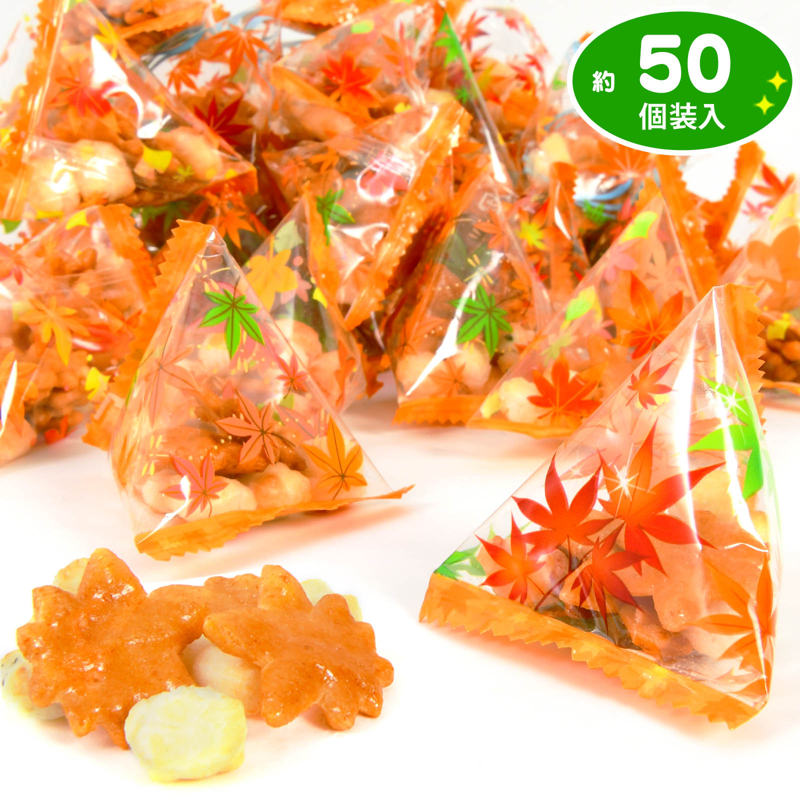 【楽天市場】紅葉あられ テトラ 200g(約50個装入) { おかし おやつ 景品 子供 大人 子供会 詰め合わせ パーティー イベント 配布 個装 個包装 }{ 駄菓子 お菓子 あられ ...