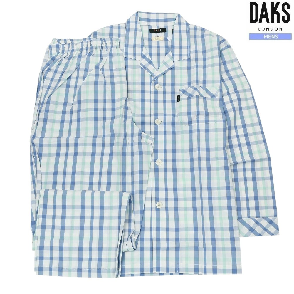 【楽天市場】DAKS パジャマ ダックス 31%OFF メンズ ブランド ギフト プレゼント 日本製 チェック 前開き 紳士 長袖 長ズボン 青 0205BE：fflower11
