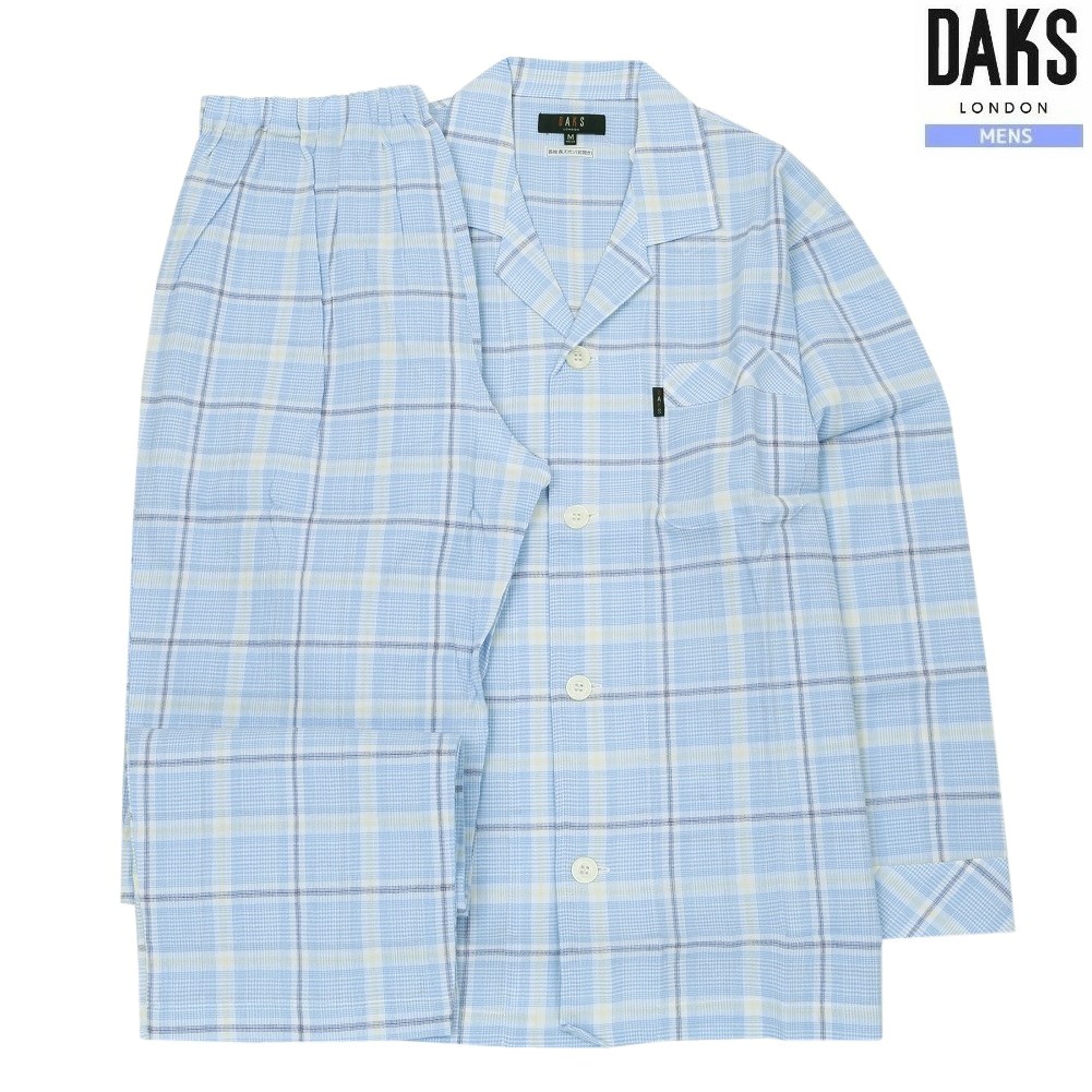 【楽天市場】DAKS パジャマ ダックス 26%OFF メンズ ブランド ギフト プレゼント 春夏 日本製 クレープ生地 チェック 前開き 紳士 長袖 長ズボン 青 0205BE：fflower11