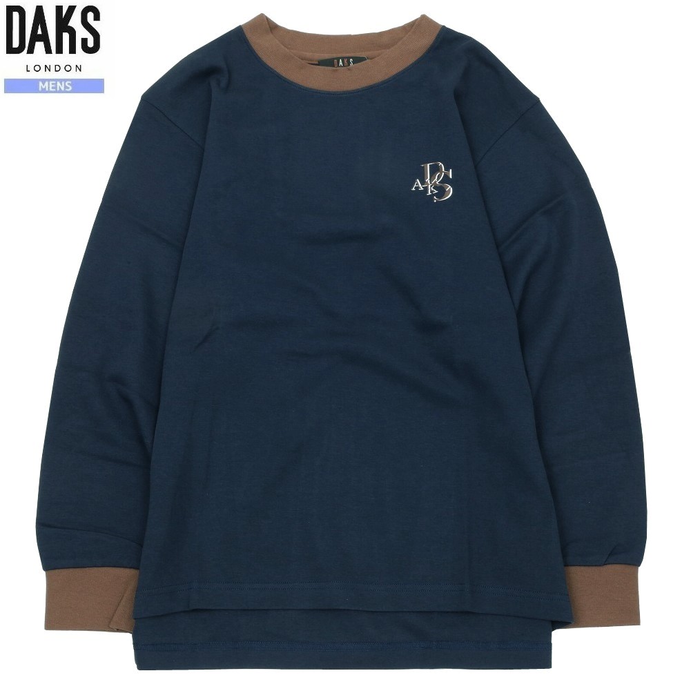 【楽天市場】DAKS ルームウェア ダックス メンズ ブランド 日本製 ロゴプリント クルーネック Tシャツ 長袖 紺 0205BE【送料無料】：fflower11