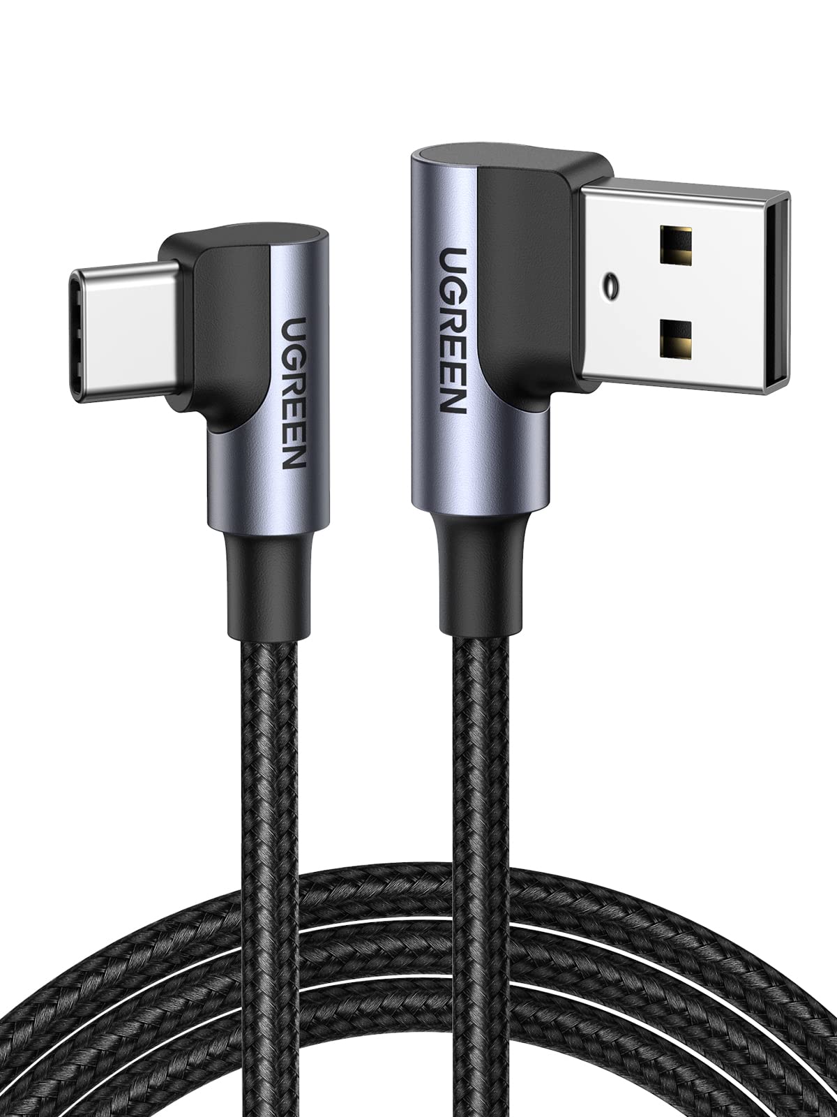 【楽天市場】UGREEN USB Type C L字 ケーブル 0.5m QC3.0/2.0対応 急速充電 データ転送 ナイロン編み 高耐久性 ...