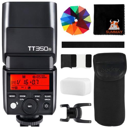 【楽天市場】GODOX TT350N ニコン用 クリップオンストロボ TTL ハイスピードシンクロ1/8000s GN36 D800 D700 ...