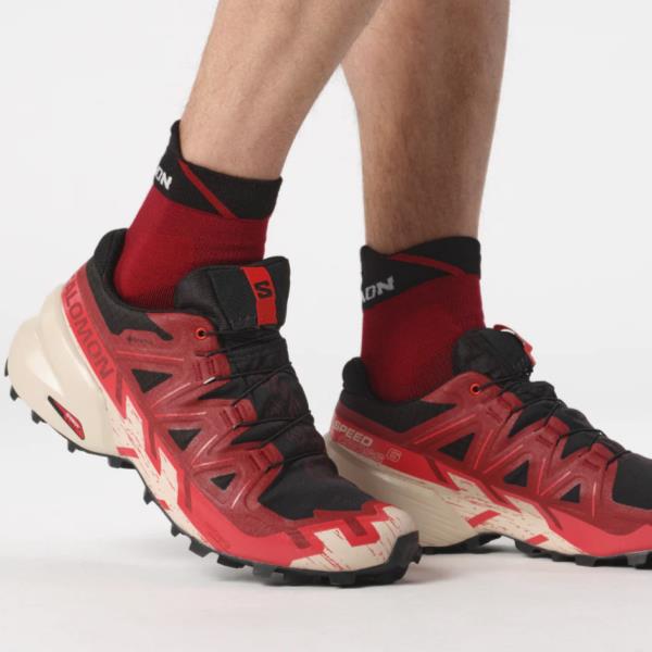 【楽天市場】スニーカー ゴアテックス トレイルランニングシューズ サロモン ゴアテックス SPEEDCROSS 6 GTX BLACK/RED ...