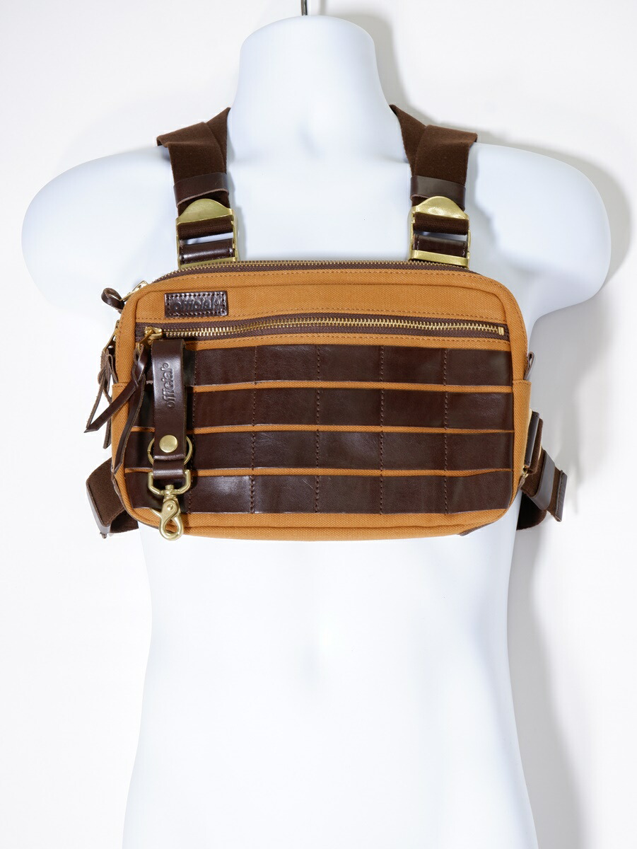 【楽天市場】OFFICIALオフィシャル 日本別注Marshall Style Tri-Strap Chest Bagレザー キャンバス ...