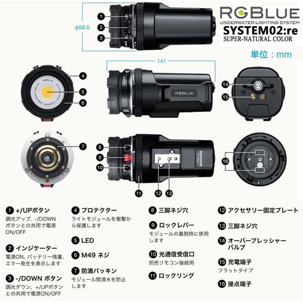【楽天市場】新商品 RGBlue System02:re 【 SUPER NATURAL 】 アールジーブルー システム02 re スーパーナチュラルカラー S02RE-SNC 充電 水中 ...