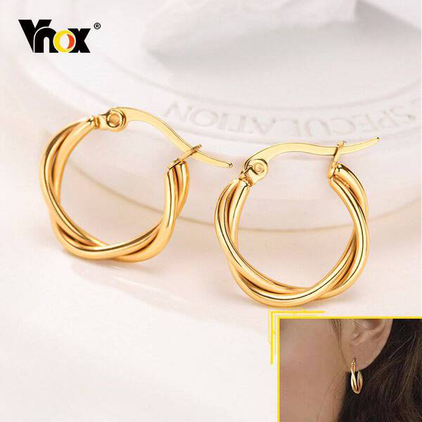 【楽天市場】【クーポン利用で4250円】 ピアス ゴールド サークル ステンレス ラウンド フープ レディース 女性 シルバー シック ねじれ ...