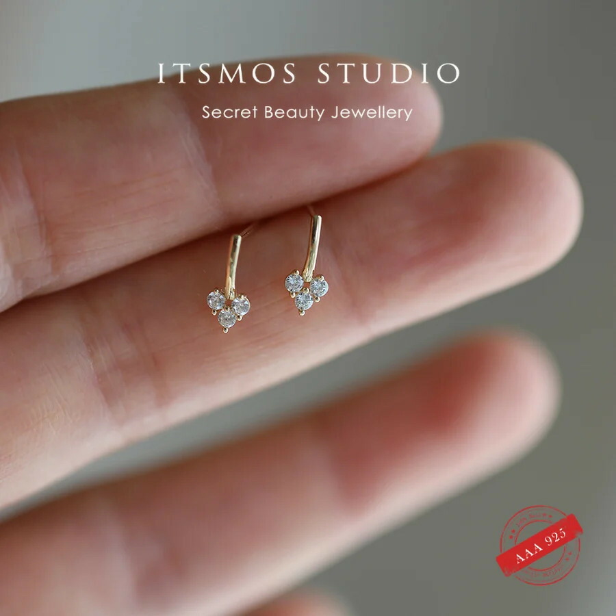 【楽天市場】【送料無料】 ピアス ダイヤモンド 花 フラワー ゴールド シルバー レディース S925 プレート 14k 3 ミニ エレガント ...