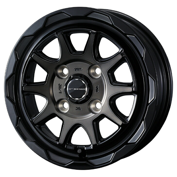 【楽天市場】12×4.00B インセット＋40 4H 100 新品 ホイール 4本Weds ウェッズ MUD VANCE 06 マッド ヴァンス ブラックエブリィ キャリー ハイゼット 軽トラ ...