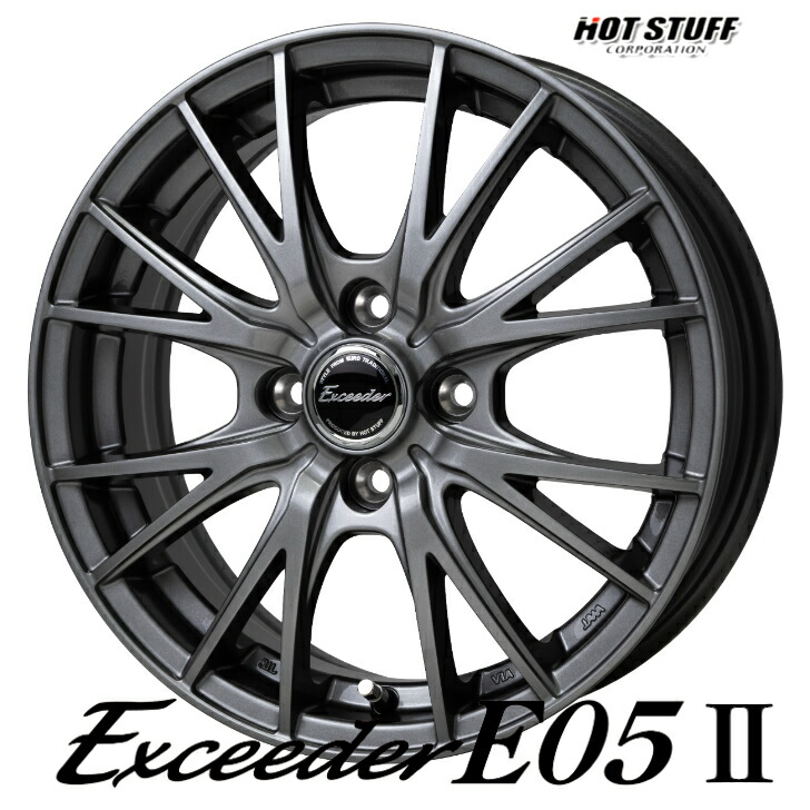 【楽天市場】15×4.5J インセット +45 4-100 新品 ホイールホットスタッフ Exceeder E05 II エクシーダー N-BOX ジョイメガ タント ウェイク ワゴンR ...