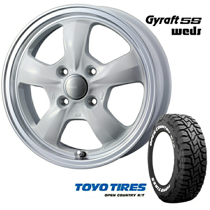 【楽天市場】14×4.5J インセット ＋45 4-100 14インチ 165/80R14 Weds ウェッズ GYRAFT 5S グラフト ゴエス ホワイト 白トーヨー オープンカントリー ...