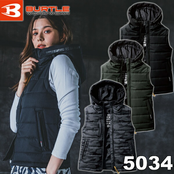 【楽天市場】BURTLE(バートル) 5034 防寒フーディベスト(ユニセックス) サイズ：S～3XL カラー：3色 撥水・透湿：セミプロDIY店ファースト