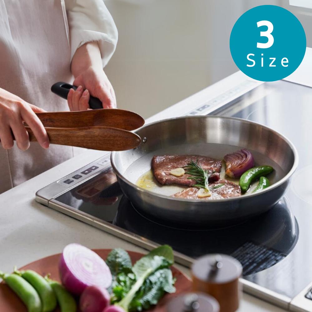 【楽天市場】選べる3size フライパン 26cm 24cm 20cm IH ガス火対応 ミラー ステンレス ND-243 ドットリッチ | フライパン IH ガス ガス火 オール熱源 ...
