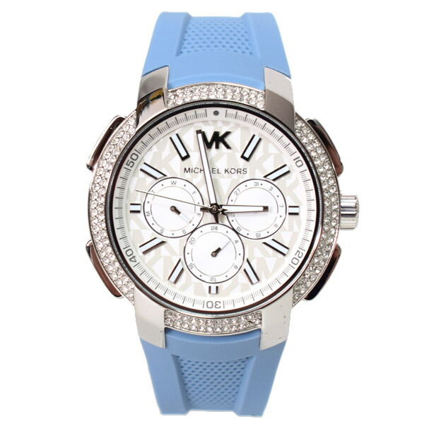 【楽天市場】マイケルコース 時計 MK MICHAEL KORS シリコン ステンレススチール ラインストーン ウォッチ 腕時計 ブルー ...