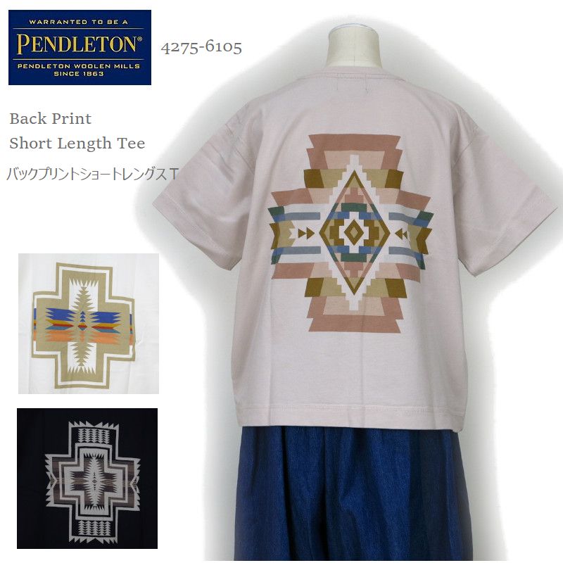 【楽天市場】[20%OFF] [2024春夏新作] ペンドルトン tシャツ レディース PENDLETON 4275-6105 バックプリント ショートレングス Tシャツ Back Print ...