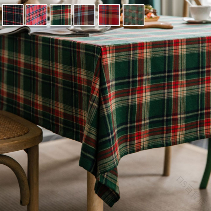 【楽天市場】テーブルクロス 北欧風 チェック柄 おしゃれで可愛い 長方形 クリスマス向け レッド グリーン ネイビー 汚れ防止 高級感ある ...