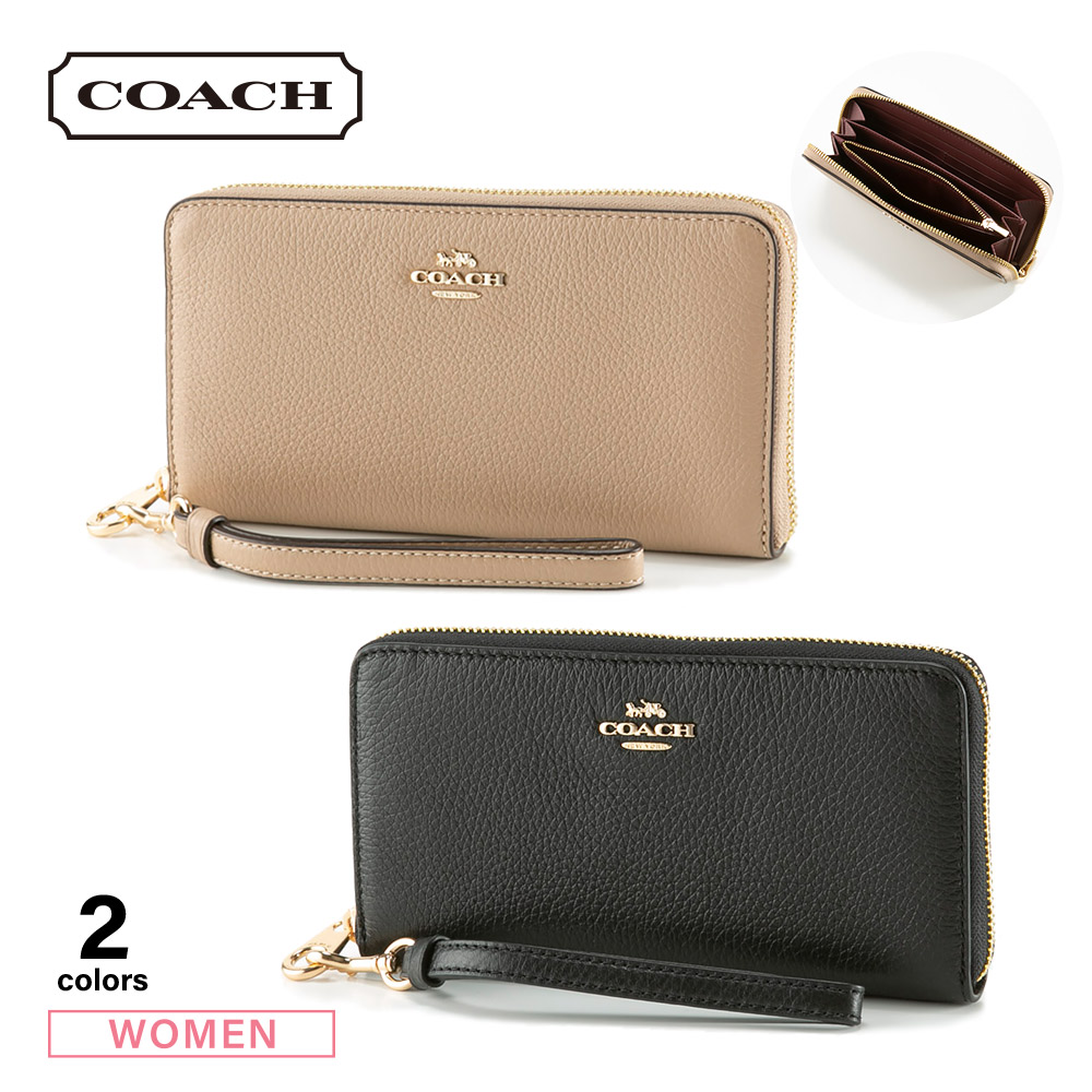 【楽天市場】【12月24日-25日限定★クーポン配布中】コーチ COACH 長財布 ペブルレザー アコーディオン ラウンド リストレット ...