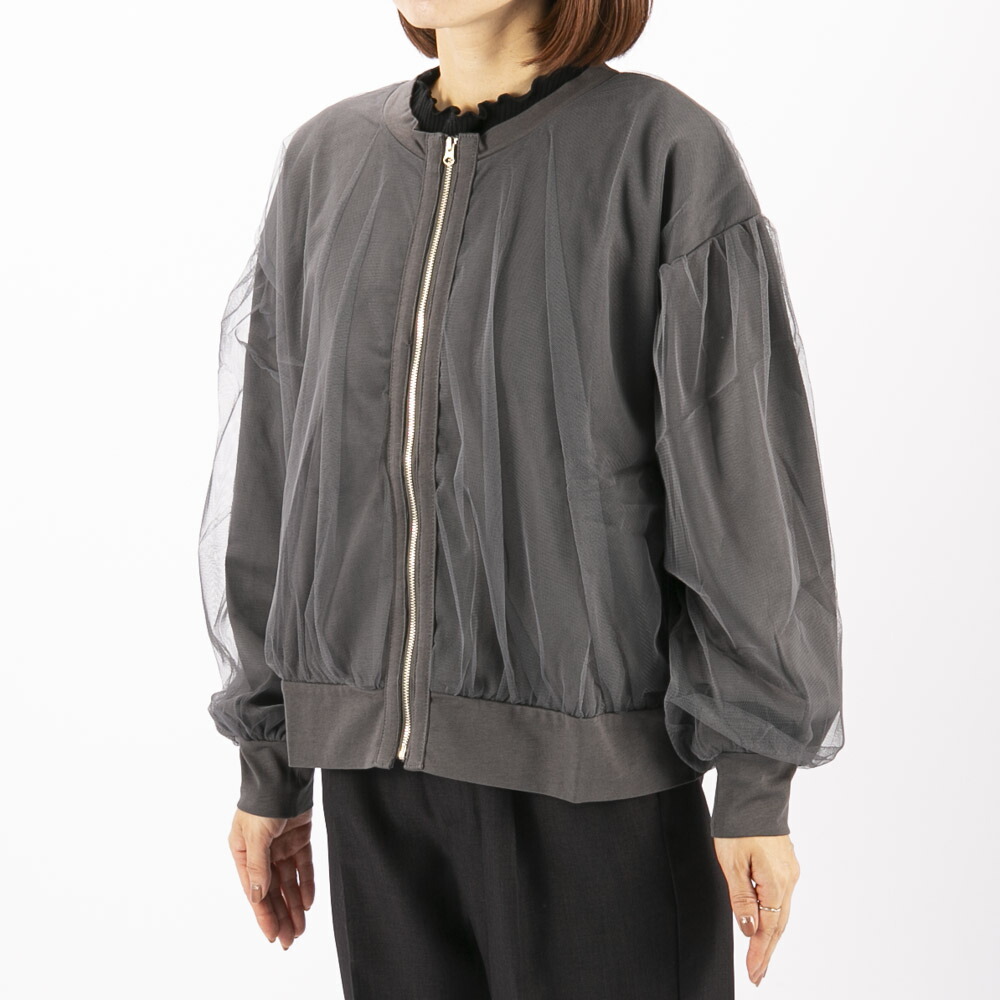 【楽天市場】【スーパーセール期間中ポイント10倍】バントロア vingtrois レディースアウター ショート丈 チュールレイヤード JK ...