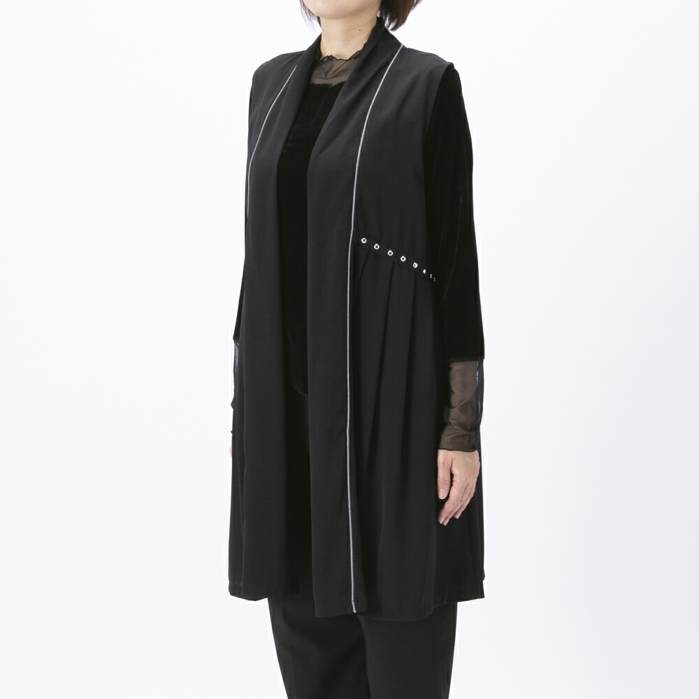 【楽天市場】ノアジェ NOA-GE スタッズ付き ロングベスト 127-5501-3903/79 フィットハウス：FIT HOUSE