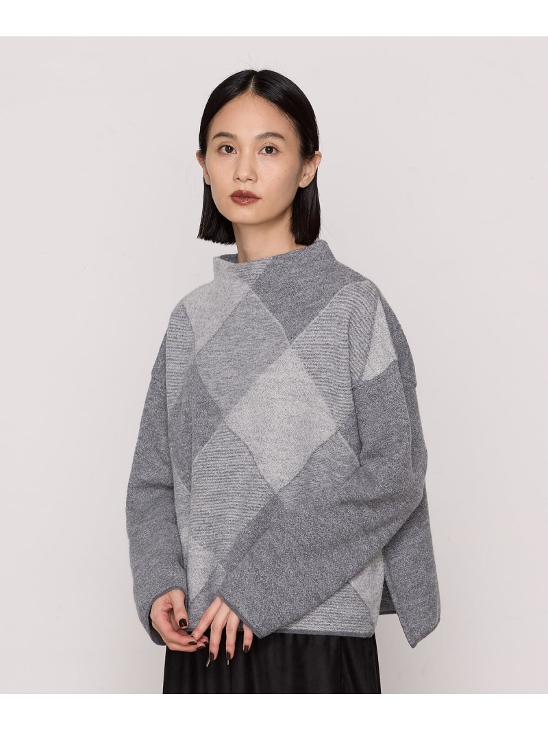 【楽天市場】【SALE／10%OFF】[ +サイズ ] 強縮ジャガード ブロックチェック柄ニット Gabardine K.T + コムサ トップス ニット【RBA_E】【送料無料 ...