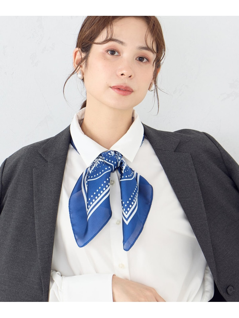 【楽天市場】リング付き ペイズリー柄 スクエアスカーフ COMME CA ISM コムサイズム ファッション雑貨 スカーフ・バンダナ ネイビー ...