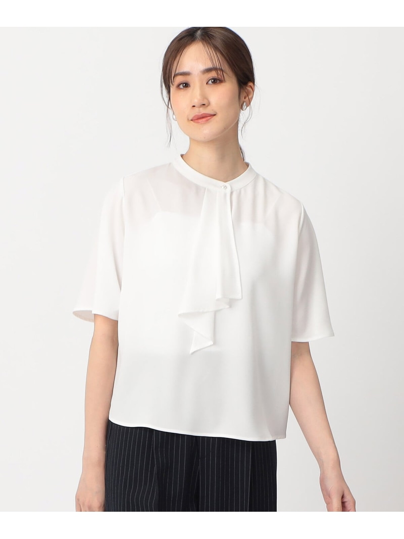 【楽天市場】【SALE／10%OFF】ボウタイ風 半袖ブラウス COMME CA ISM コムサイズム トップス シャツ・ブラウス ホワイト ネイビー ベージュ【RBA_E】【送料無料 ...
