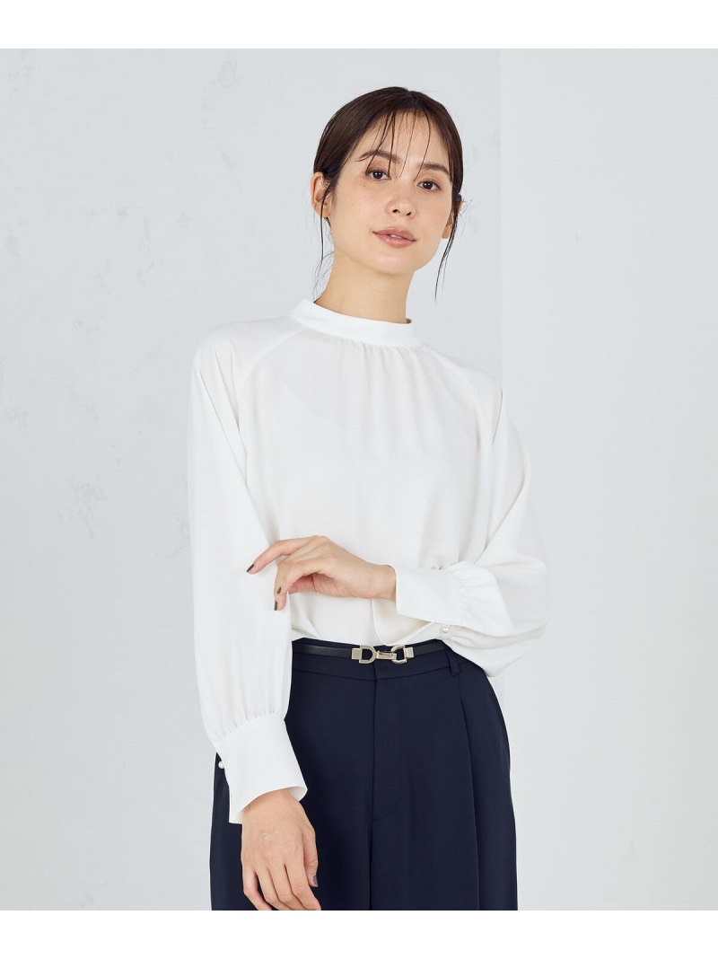 【楽天市場】【SALE／10%OFF】ハイネック ボリュームスリーブブラウス / セットアップ対応 COMME CA ISM コムサイズム トップス シャツ・ブラウス ホワイト ネイビー ...