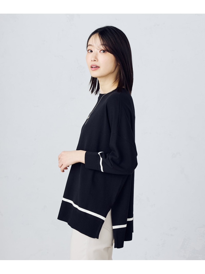 【楽天市場】【SALE／10%OFF】配色ラインワイドニット COMME CA ISM コムサイズム トップス ニット ネイビー ブラック ホワイト【RBA_E】【送料無料】[Rakuten ...