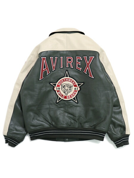 【楽天市場】【送料無料】AVIREX STADIUM JACKET WILD BEARS【783-3950013-140-GREEN】：FIVE STAR DS